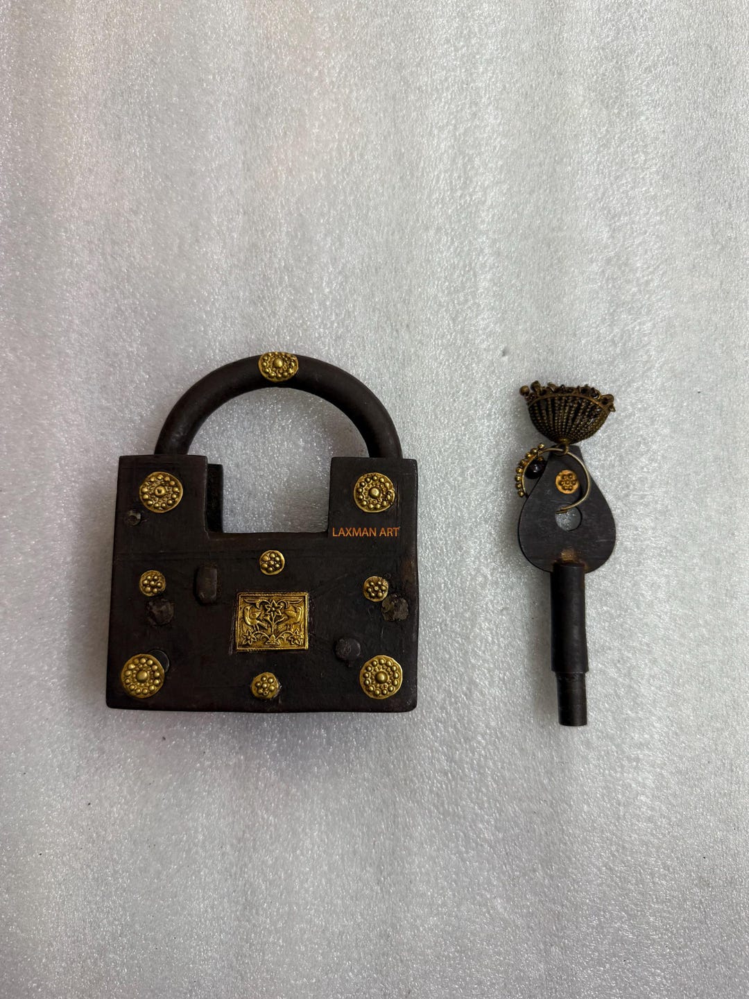 Handmade Brass Art Iron Padlock: Vintage Door Lock With Key - Etsy