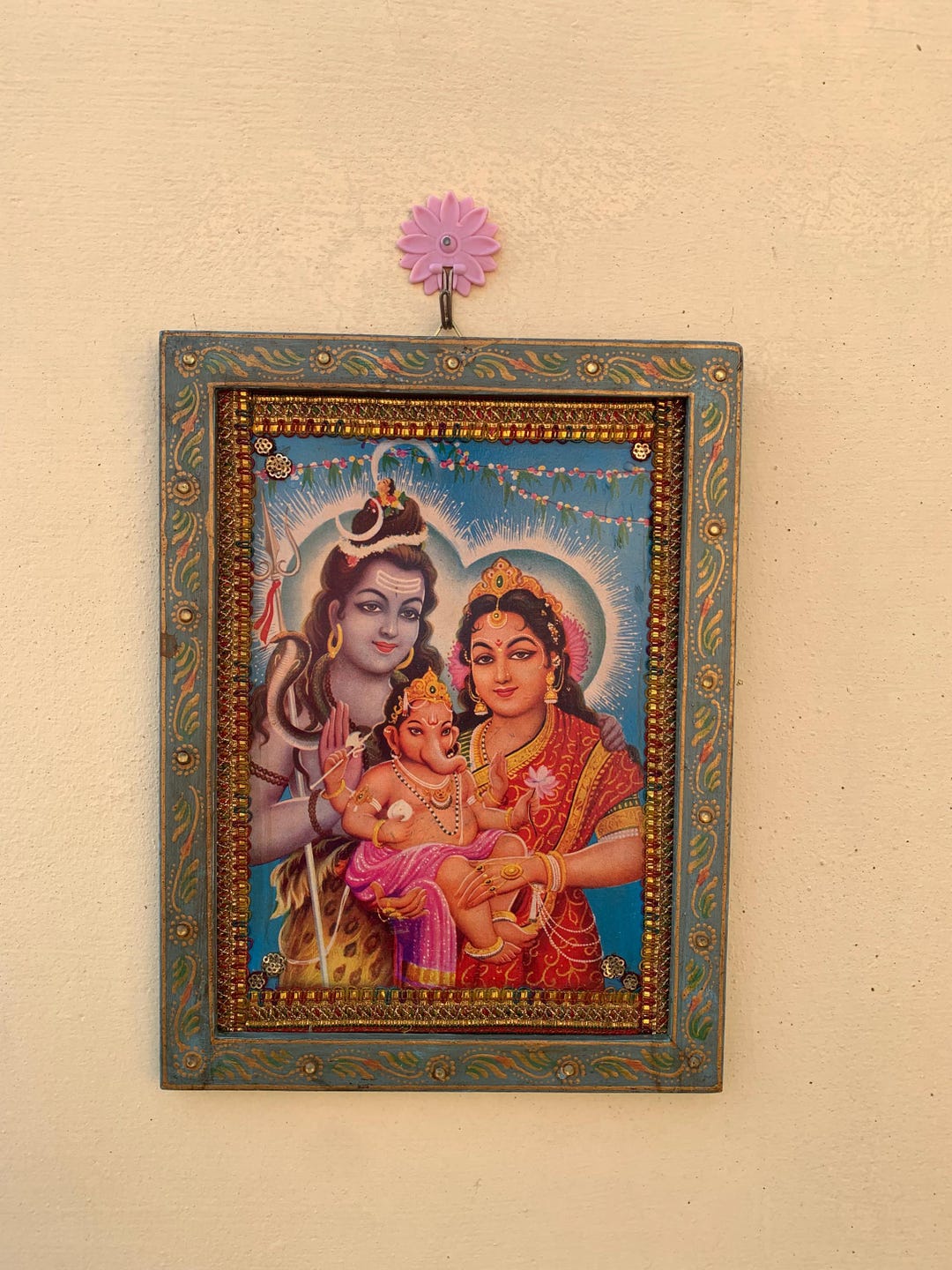 Frame Picture Shiva Parvati, Shiv Parvati Ganesha Handmade Photo Frame ...