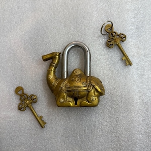 Brass Camel Lock, Vintage Safety Lock, Camel Shaped Lock, Vintage ...