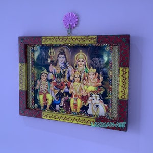 Shiva Family Photo Frame: Vintage Indian Deity Wall Art (9x12") - Etsy