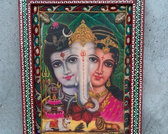 Shiva Parvati Photo Frame, Shiv Parvati Handmade Photo Frame,shankar ...