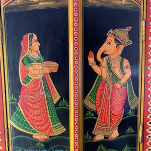 Wooden Window Frame Vintage, Handpainted God Ganesha Devotee Window ...