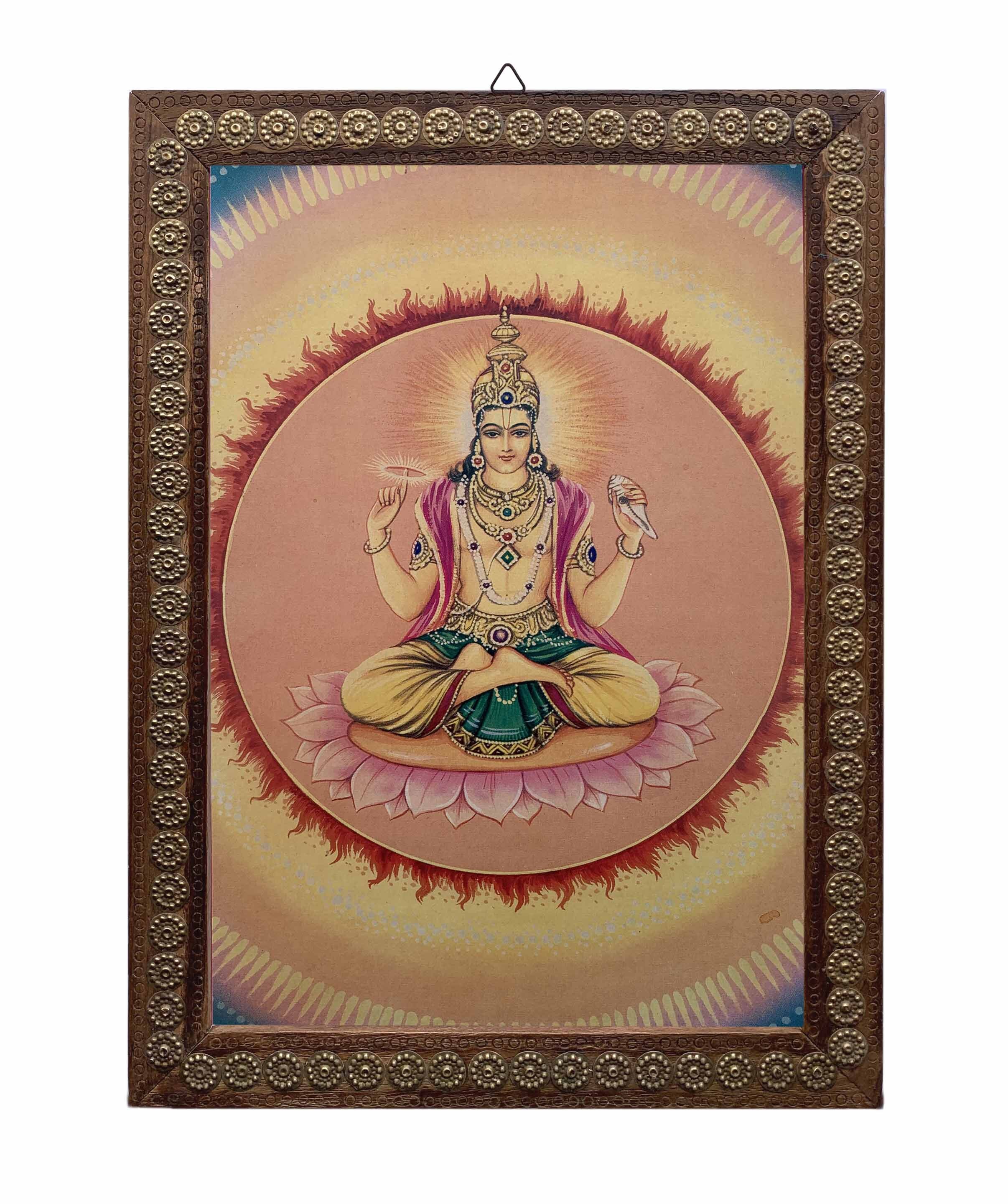 Suryadev Photo Deity Sun Vintage Picture Frame Indian Hindu | Etsy