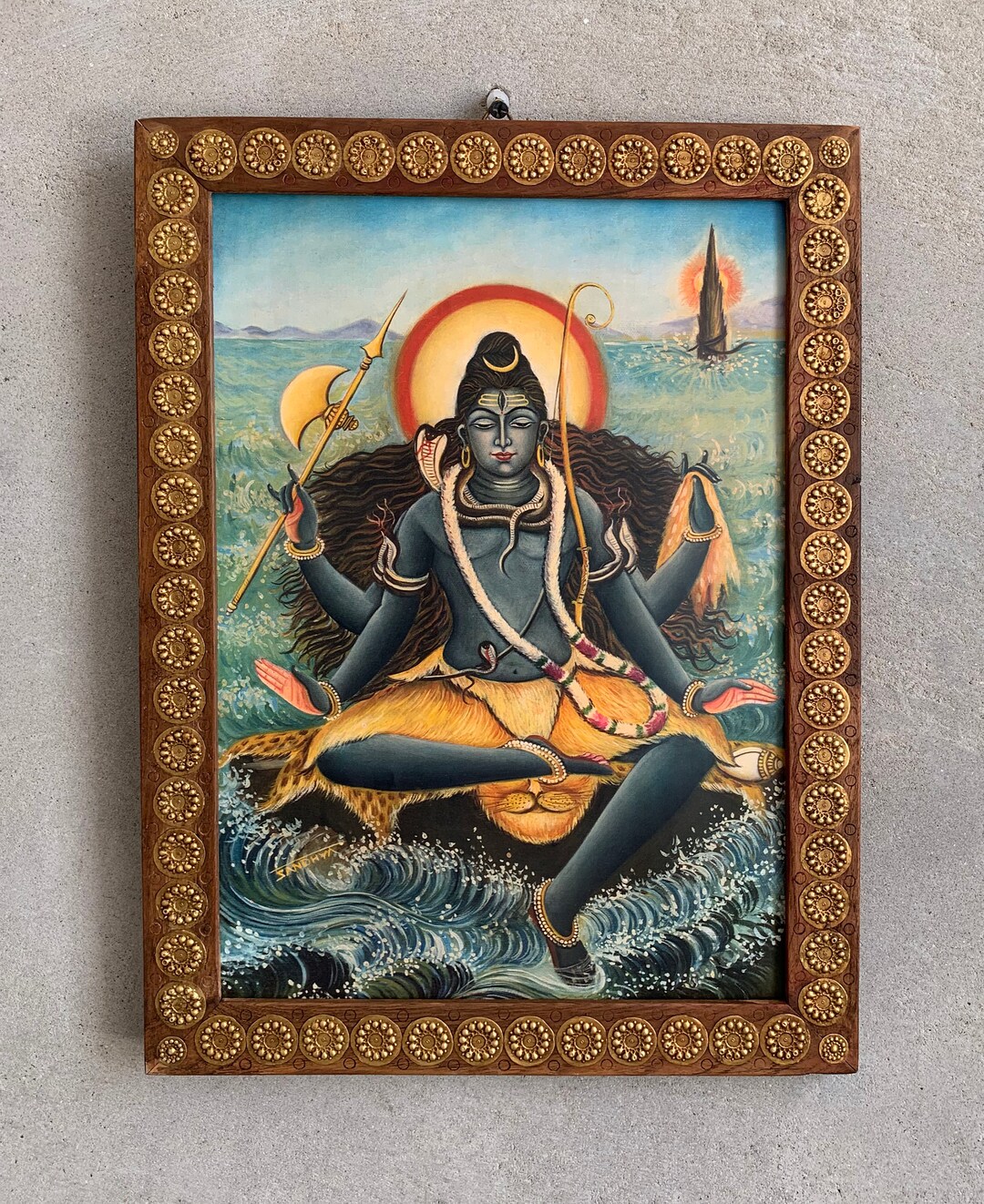 God Picture Frame Shiva, Hindu God Poster Frame, Indian Deity God ...