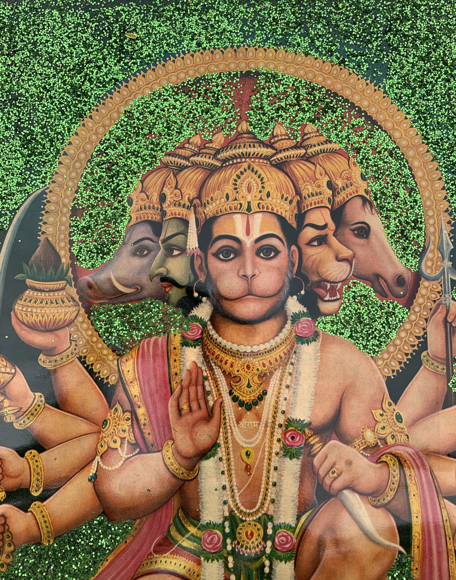 Hanuman Old Print Photo Frame Panchmukhi Hanuman Art Work | Etsy