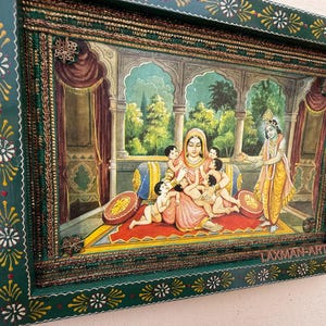 Krishna God Painted Frame: Hindu Art, Home Decor (9 X 12 Inch) - Etsy