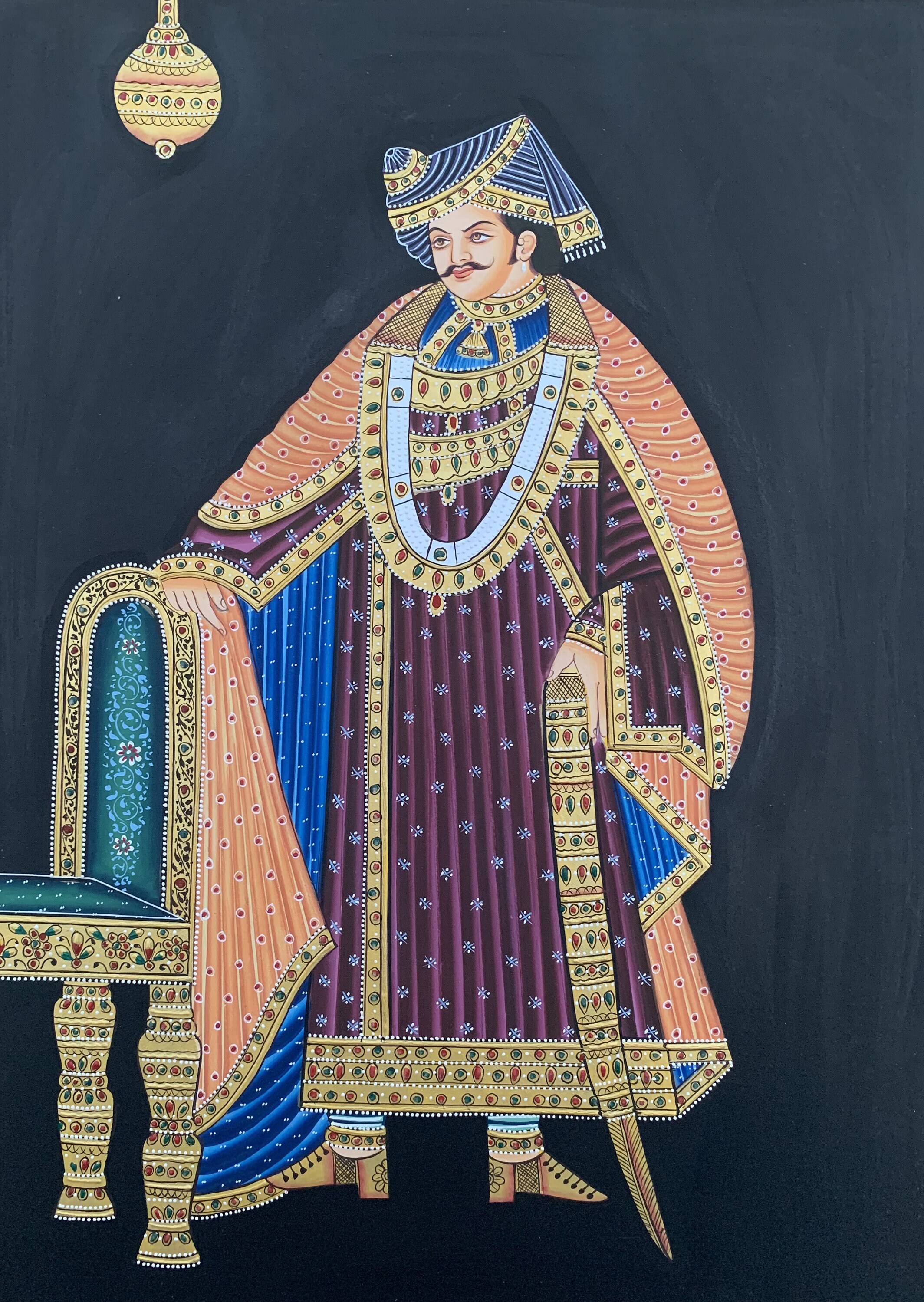 Rajasthani Maharaja Miniature Handmade Painting with frame for Wall ...