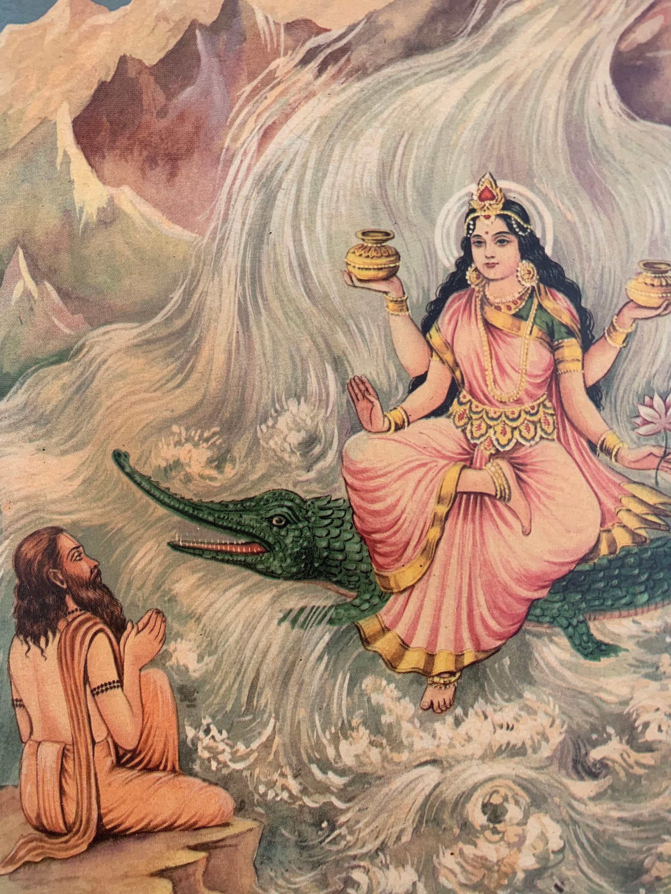 Goddess Ganga Photo Vintage Old Indian God Mythology Print - Etsy