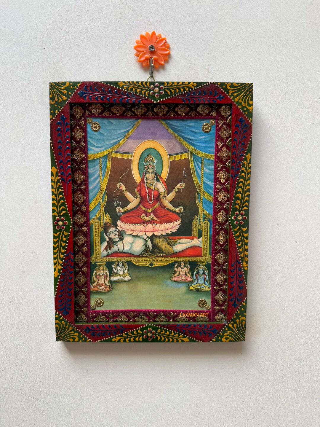Shiva and Tripura Sundari Photo Frame: Vintage Hindu Gods Wooden Art - Etsy