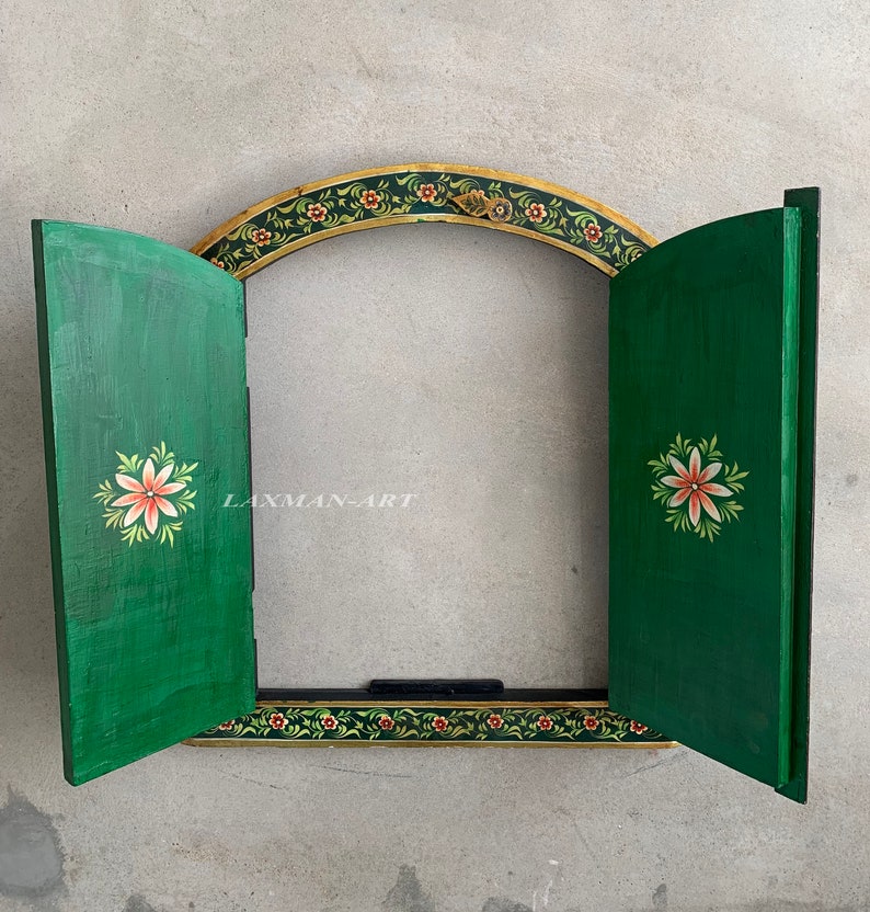 Wooden Window Vintage Handpainted Cow Design Window Wall - Etsy