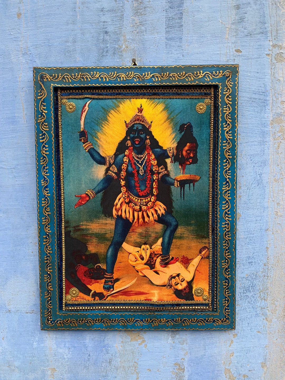 Picture Frame Kali, Vintage Indian Hindu Goddess Photos, Indian Deity ...