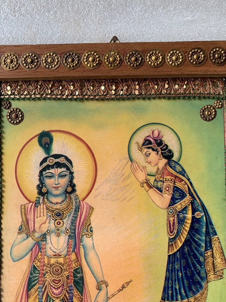 Krishna Photo Frame Krishna Vintage Photo Indian Deities - Etsy
