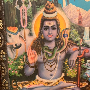 Vintage Shiva Picture Frame, Mahadev Shankar Photo Frame, Wall Hanging ...