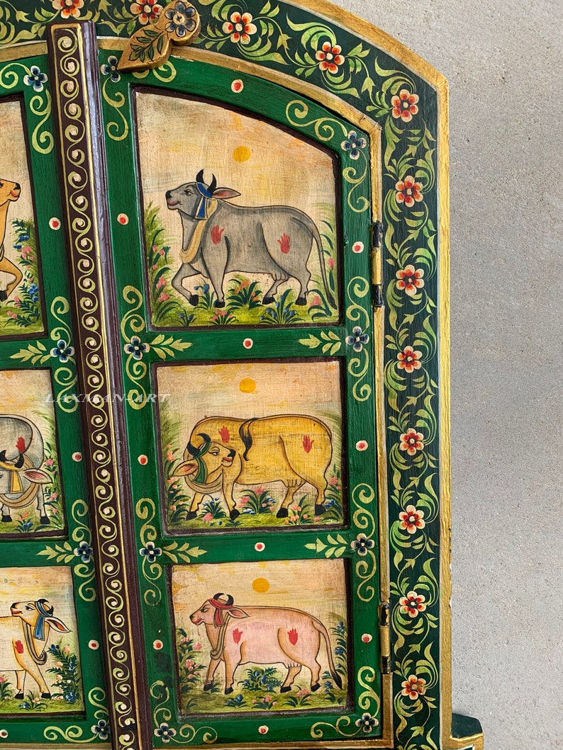 Wooden Window Vintage Handpainted Cow Design Window Wall - Etsy