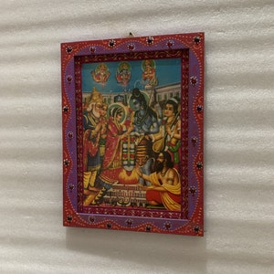 Shiva Parvati Photo Frame, Shiv Parvati Vivah/marriage Handmade Photo ...