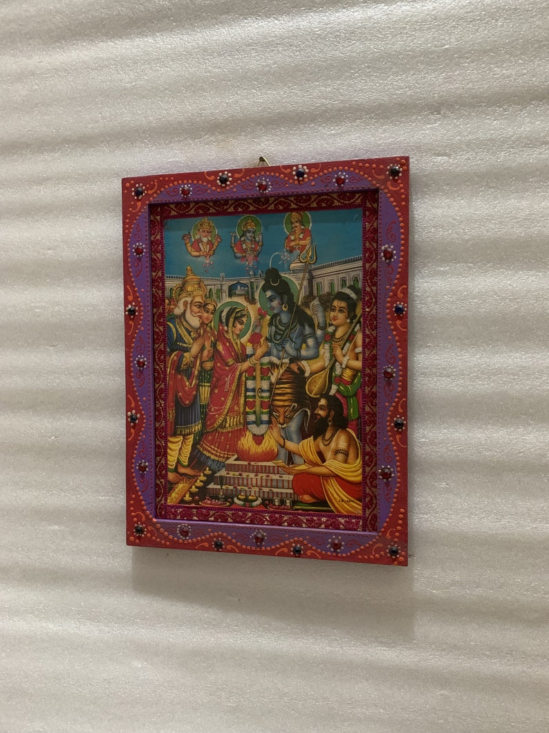 Shiva Parvati Photo Frame Shiv Parvati Vivah/marriage - Etsy