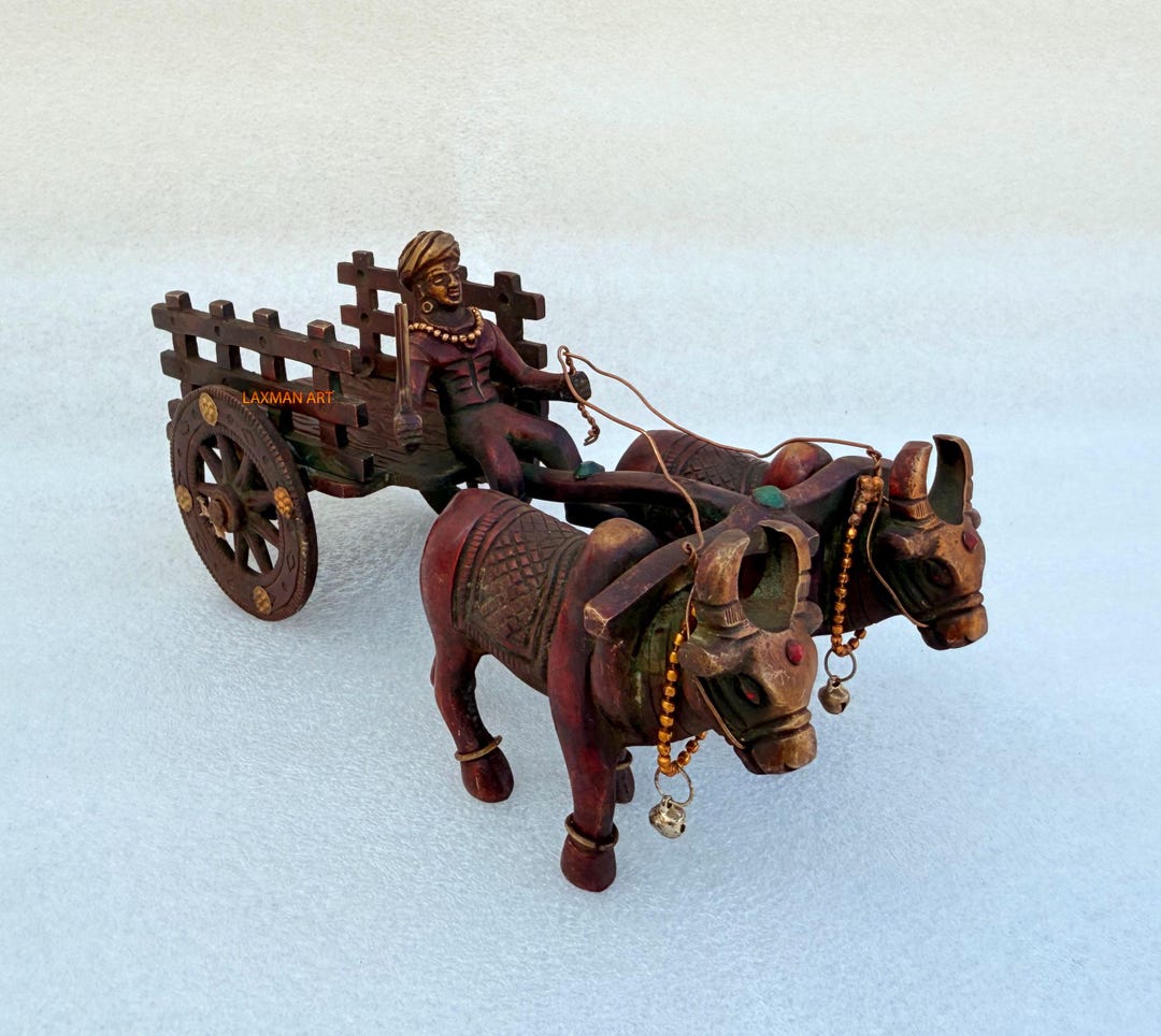Antique Bullock Cart, Brass Bull Cart for Home Decor Brass Decoration ...