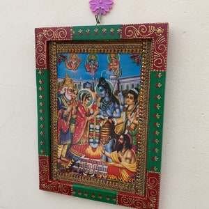 Shiva Parvati Photo Frame, Shiv Parvati Vivah/marriage Handmade Photo ...