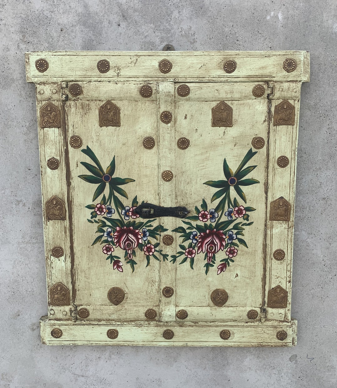 Wooden Handmade Window, Old Antique Wooden Hand Painted Window With ...