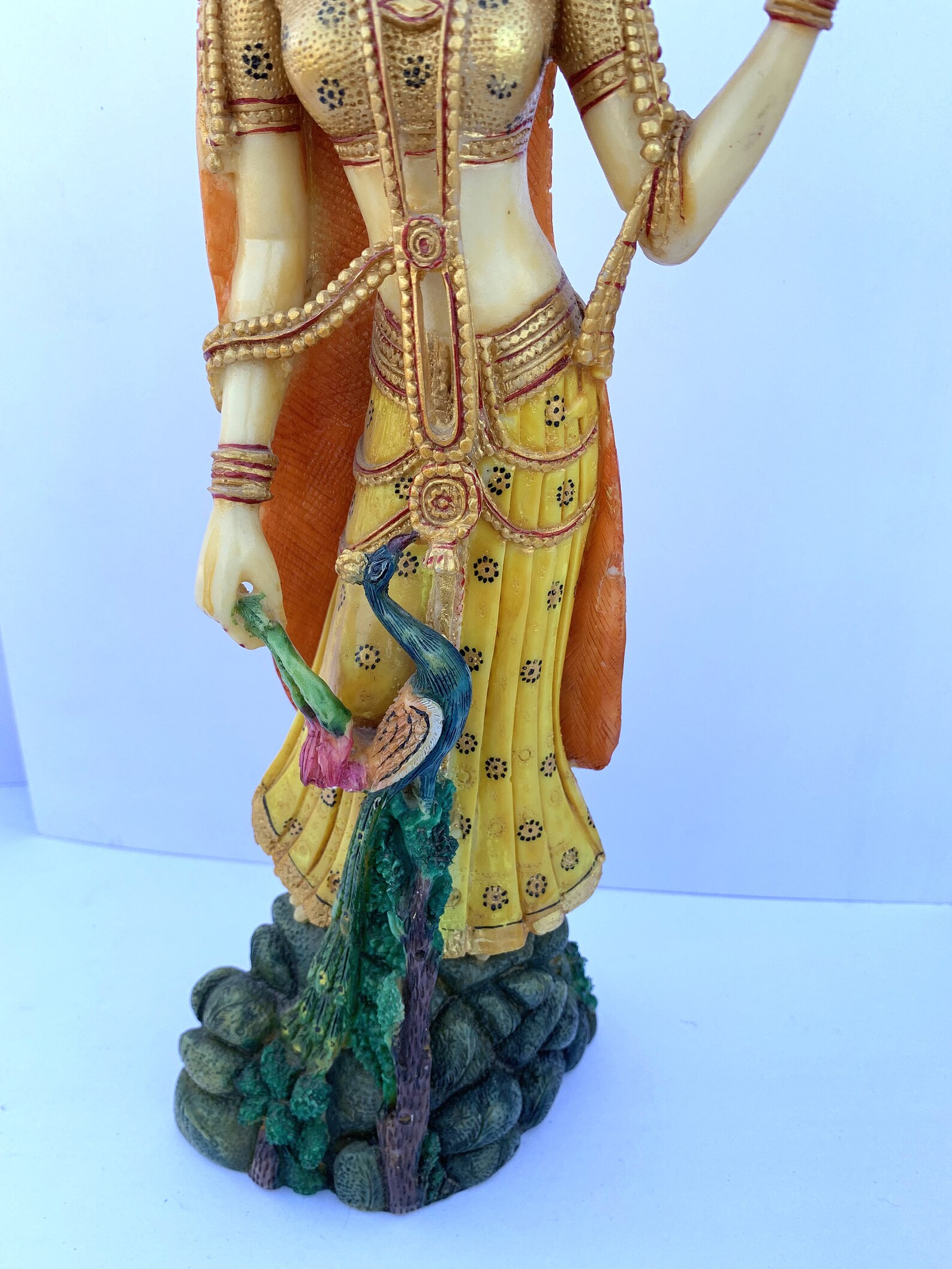 Vintage Indian Woman Statue Idol Hand Painted Standing - Etsy
