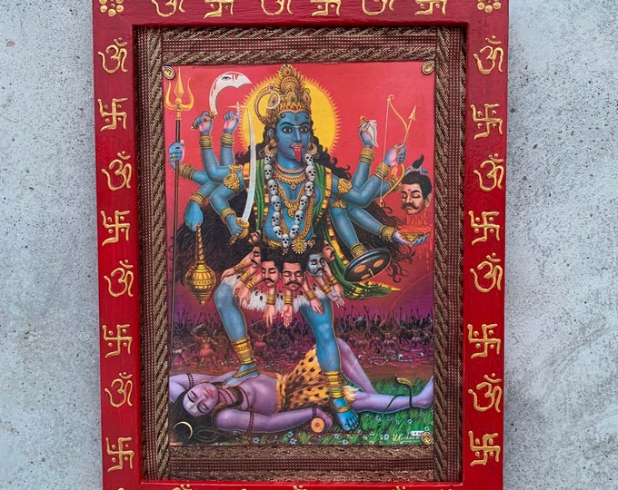 Kali Mata Photo Frame, Maha Kali Photo With Shiva, Indian Hindu Goddess ...