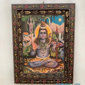 Vintage Shiva Picture Frame, Mahadev Shankar Photo Frame, Wall Hanging ...