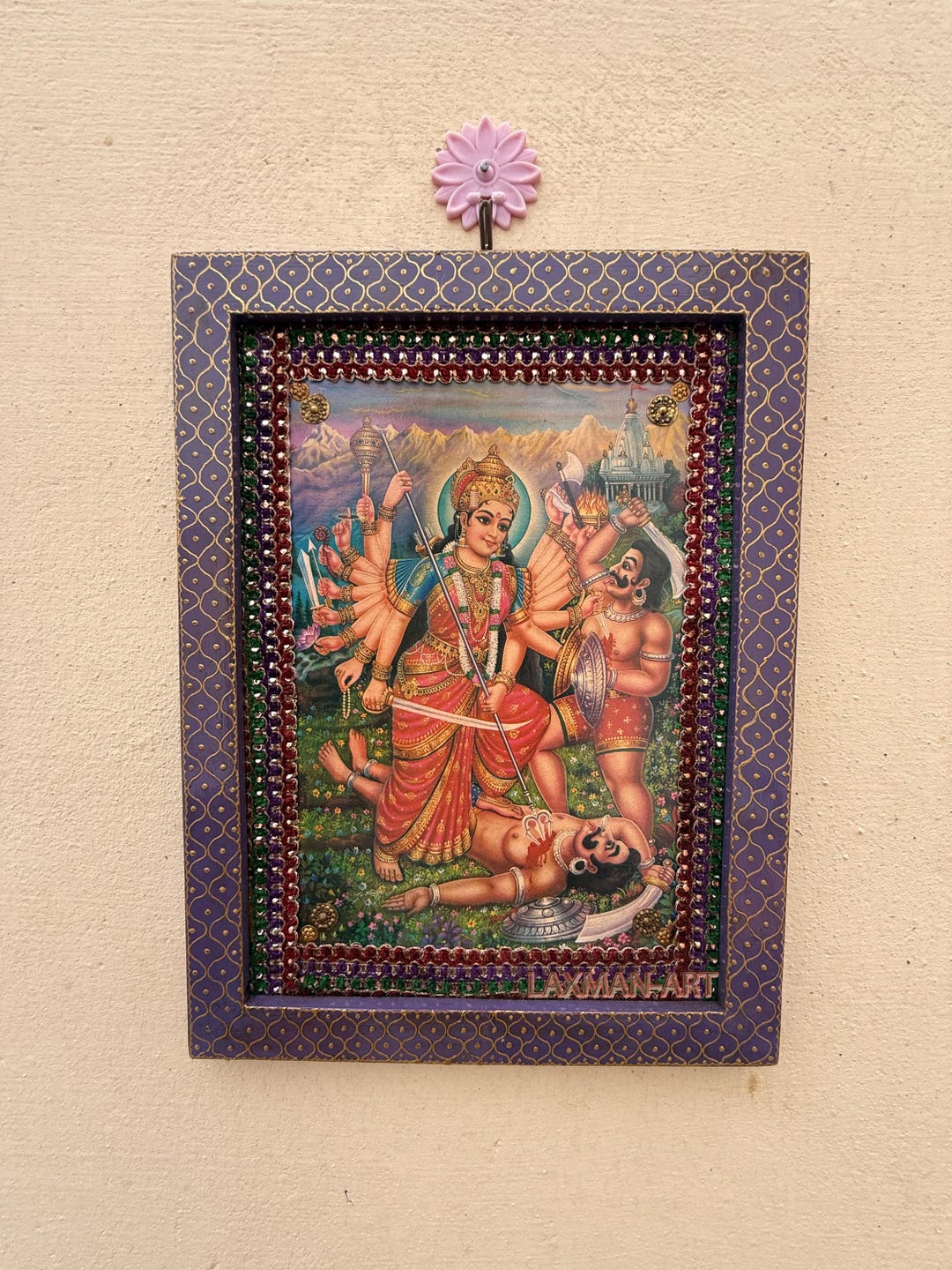 Vintage Photo Maa Durga, Indian Goddess Handmade Photo, Religious ...