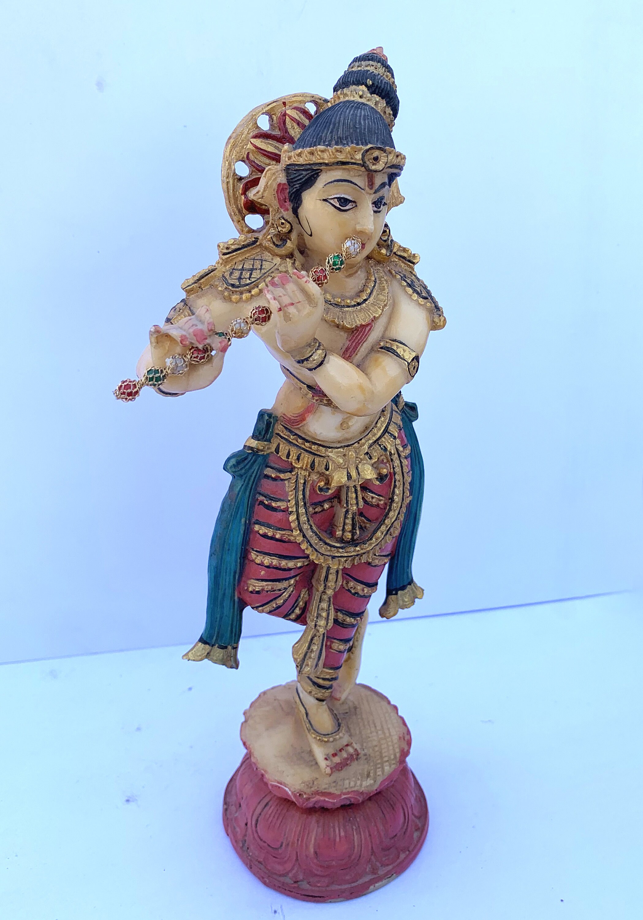 Krishna Statue Krishna Hand Painted Figurine Krishna Idol | Etsy