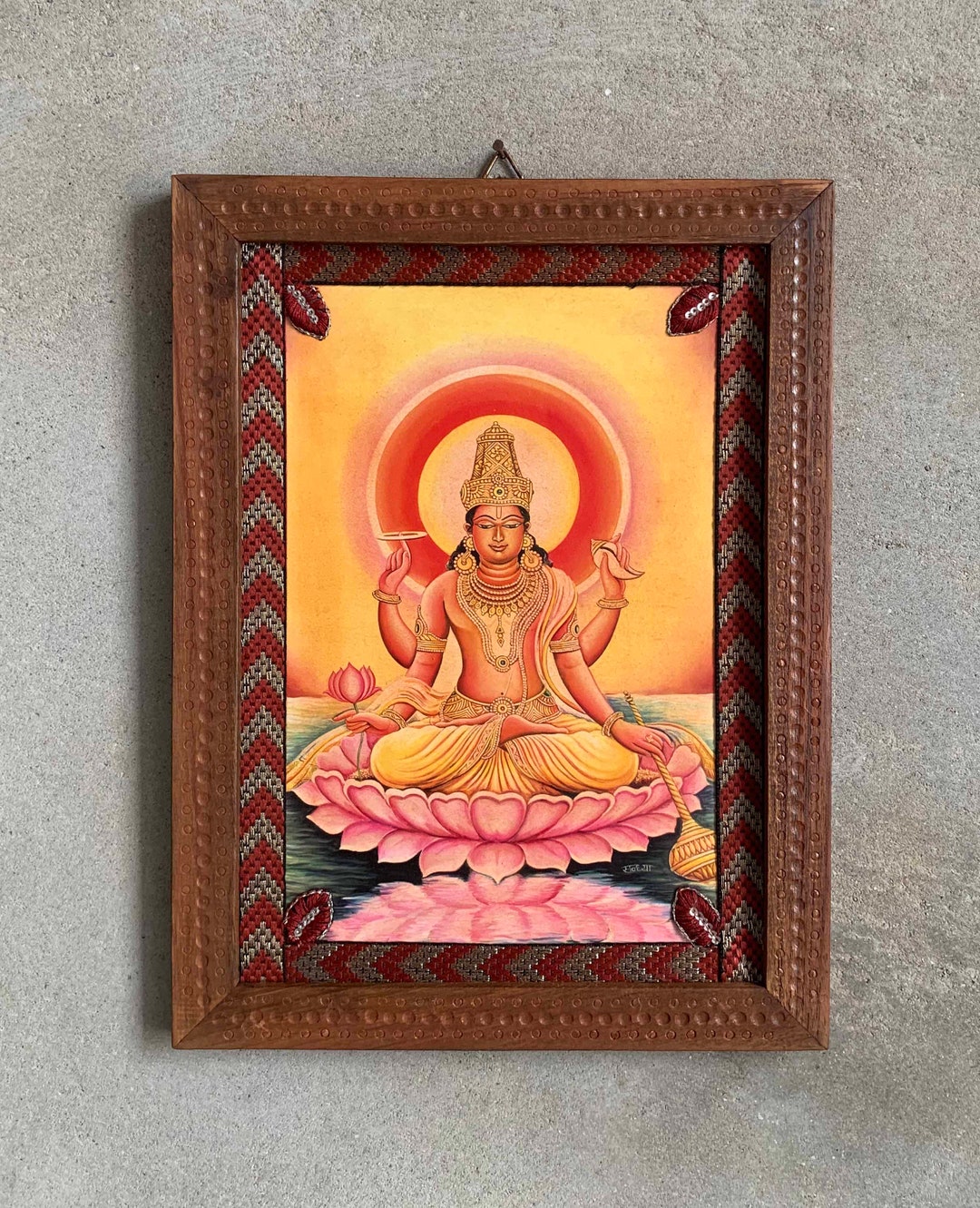 God Vishnu Surya Photo, Indian Hindu Gods Deities Vintage Picture Frame ...