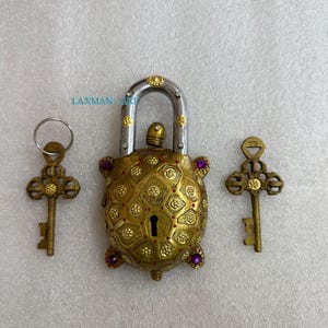 Vintage Lock, Brass Turtle Lock, Tortoise Lock, Old Indian Home Decor ...