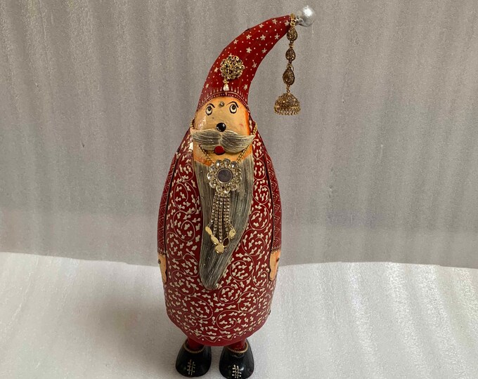 Santa Claus Statues, Vintage Iron Santa Claus Hand Painted Figurines ...