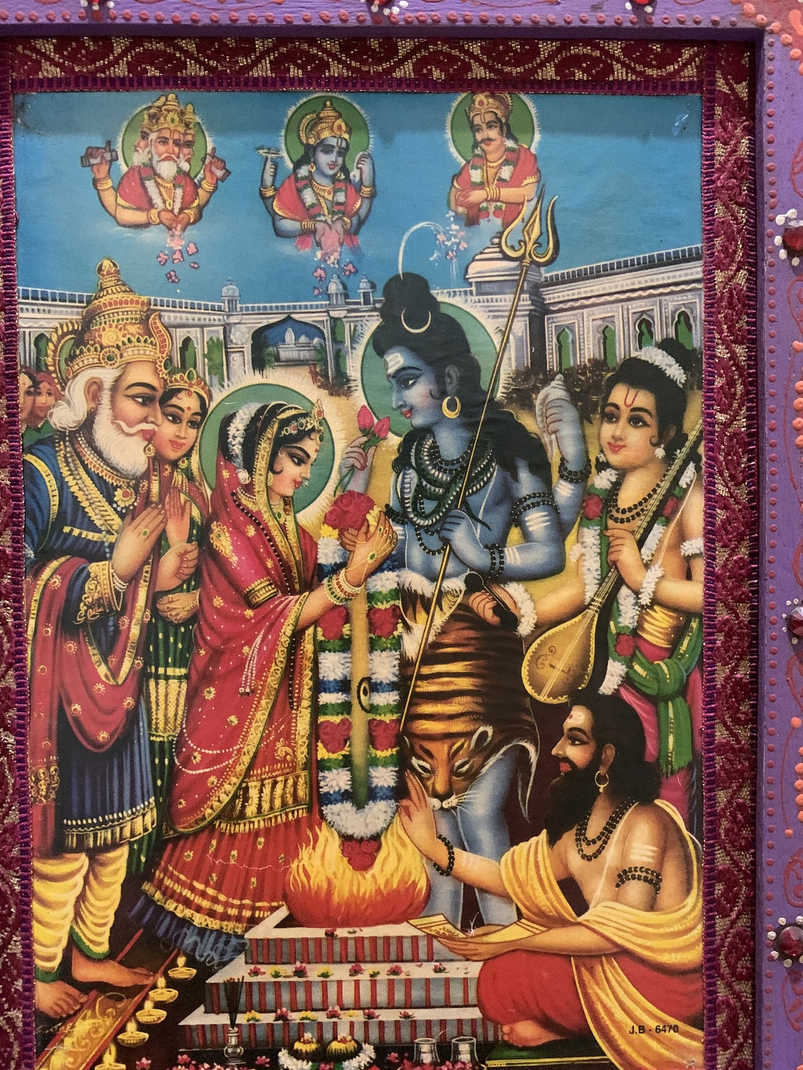 Shiva Parvati Photo Frame Shiv Parvati Vivah/marriage - Etsy