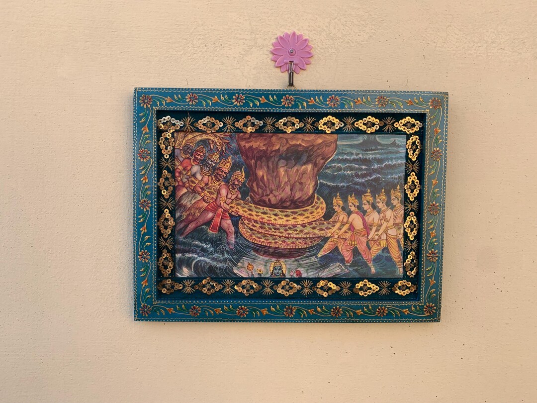 Old God Photo, India Hindu Religious Photo Frame, Samudra Manthan as ...