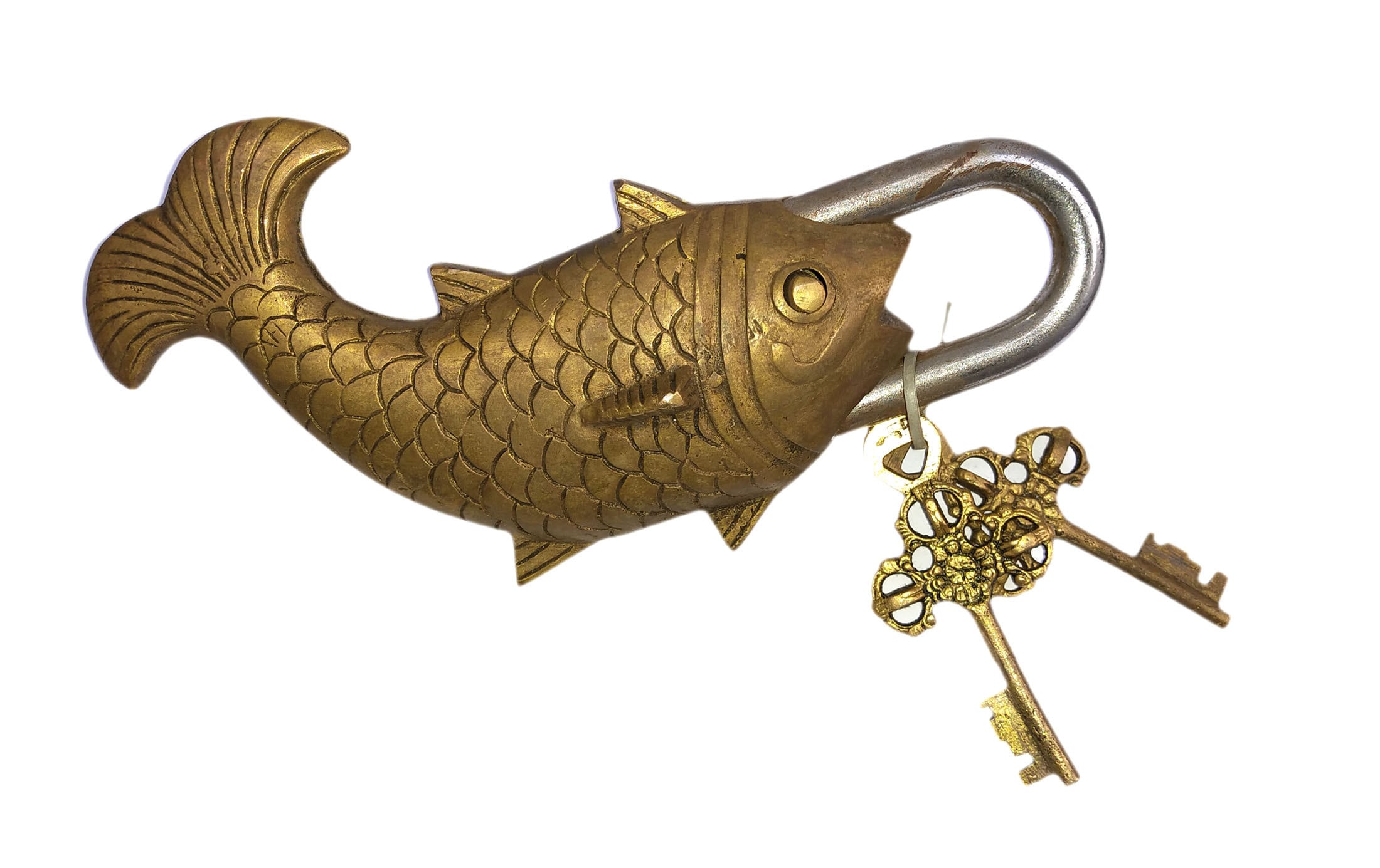 Brass Fish Lock Padlock Fish Shaped Lock Vintage Handmade | Etsy