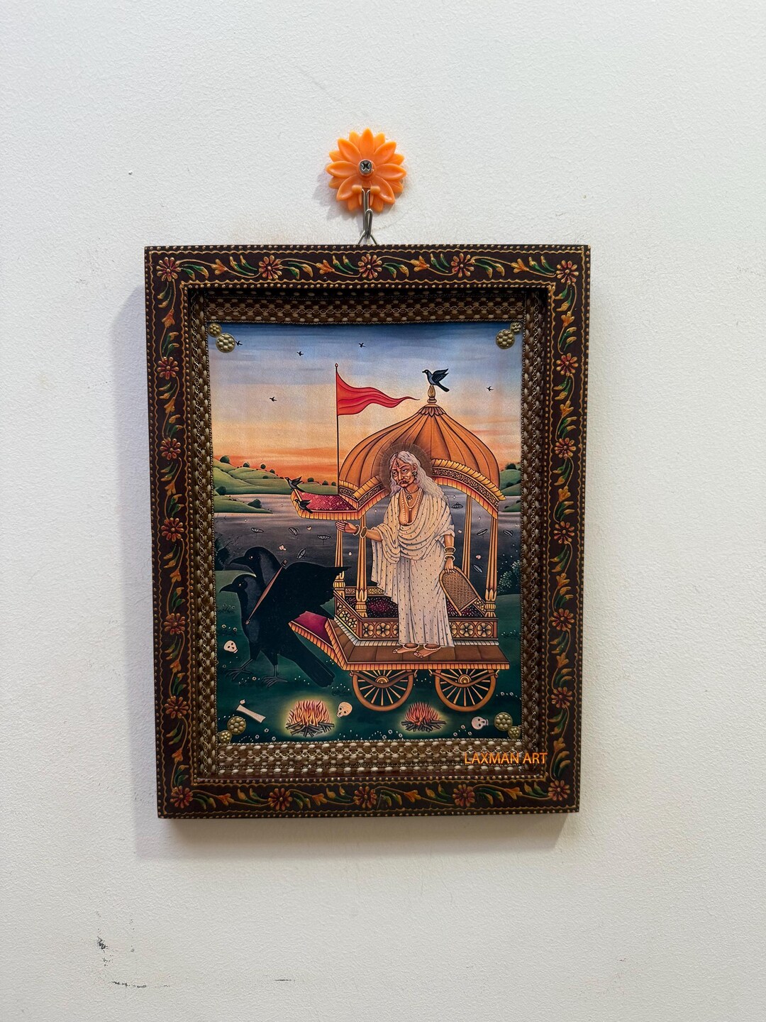 Vintage Goddess Dhumavati Photo Frame: Indian Religious Wall Art Decor ...