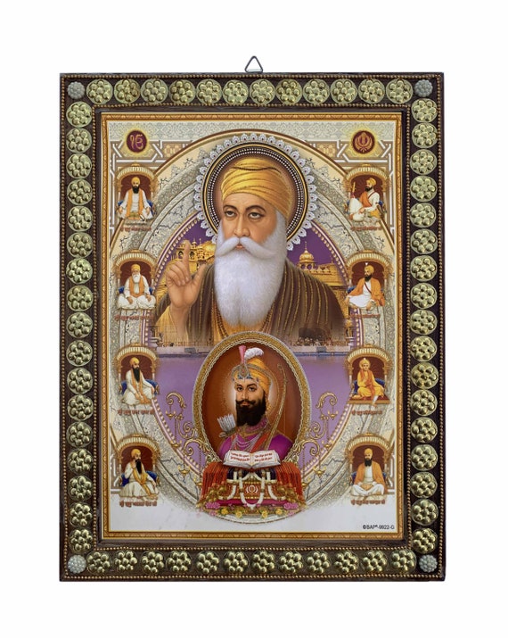 Sikh 10 Guru Photo Art Work Photo Frame Indian Religious - Etsy