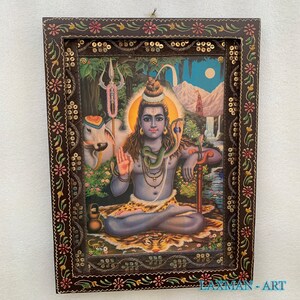 Vintage Shiva Picture Frame, Mahadev Shankar Photo Frame, Wall Hanging ...
