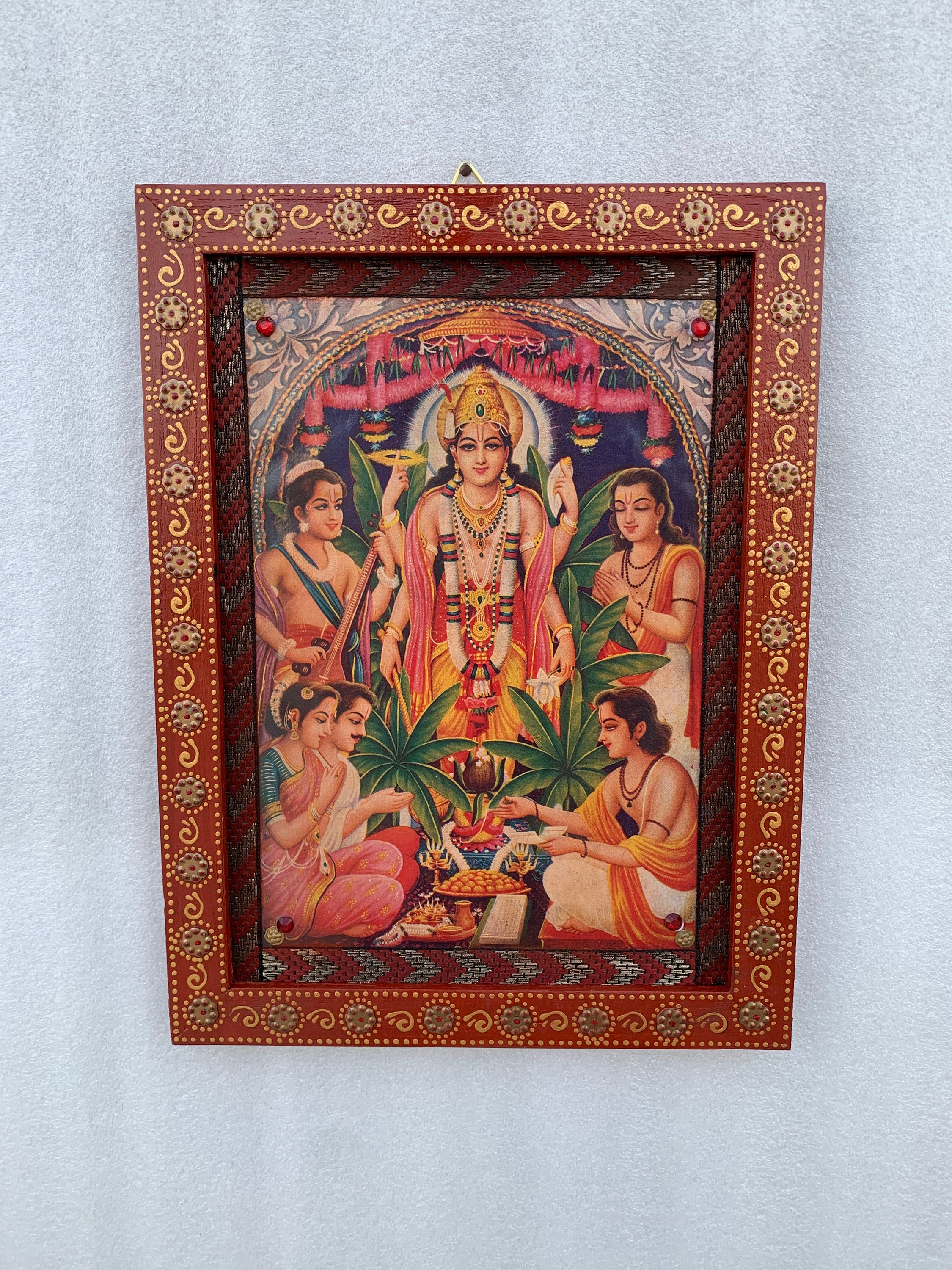 Vintage Lord Vishnu Photo A Frame of Satyanarayn God Pooja - Etsy