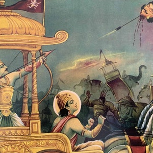 Krishna Arjuna Photos, Scene From Mahabharata War,indian Hindu Gods ...