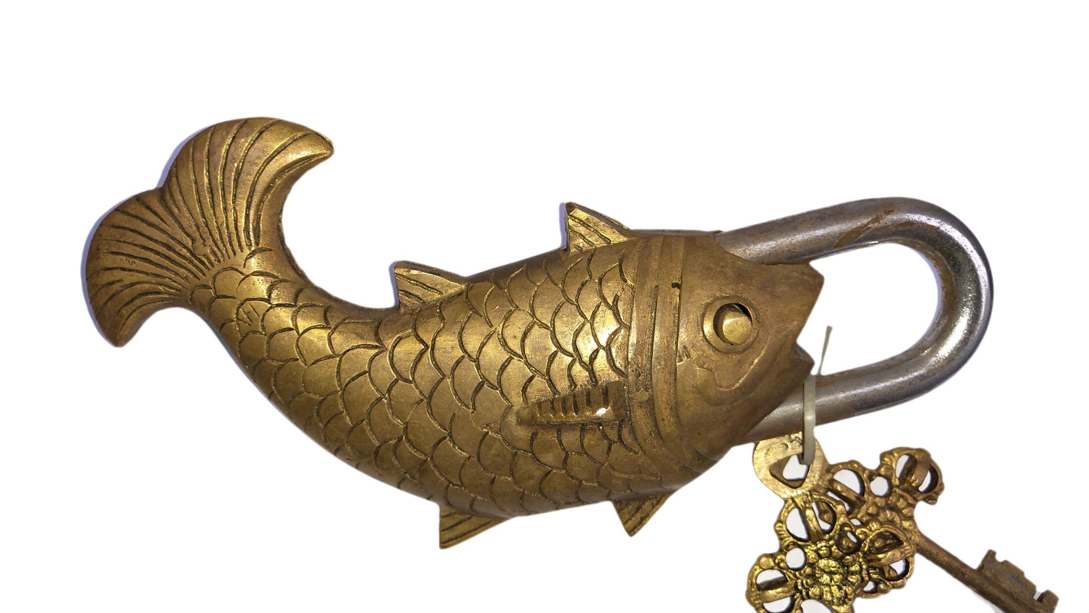 Brass Fish Lock Padlock Fish Shaped Lock Vintage Handmade | Etsy
