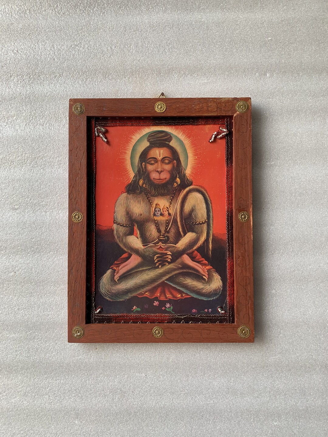 Vintage Hanuman Photo Frame, Ram Bhakt, Bajrangbali Photo, Vintage ...