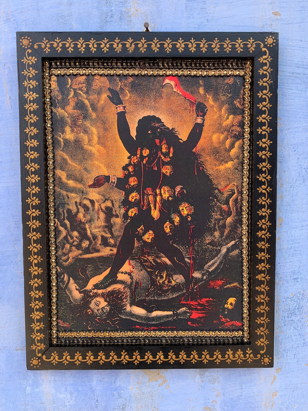 Frame Photo Kali, Maha Kali Picture, Vintage Indian Hindu Goddess Photo ...