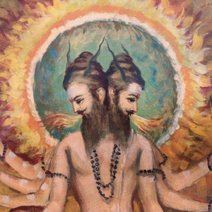 Agni Dev Photo, God of Fire Photo, Indian Vintage Old Religious Photo ...