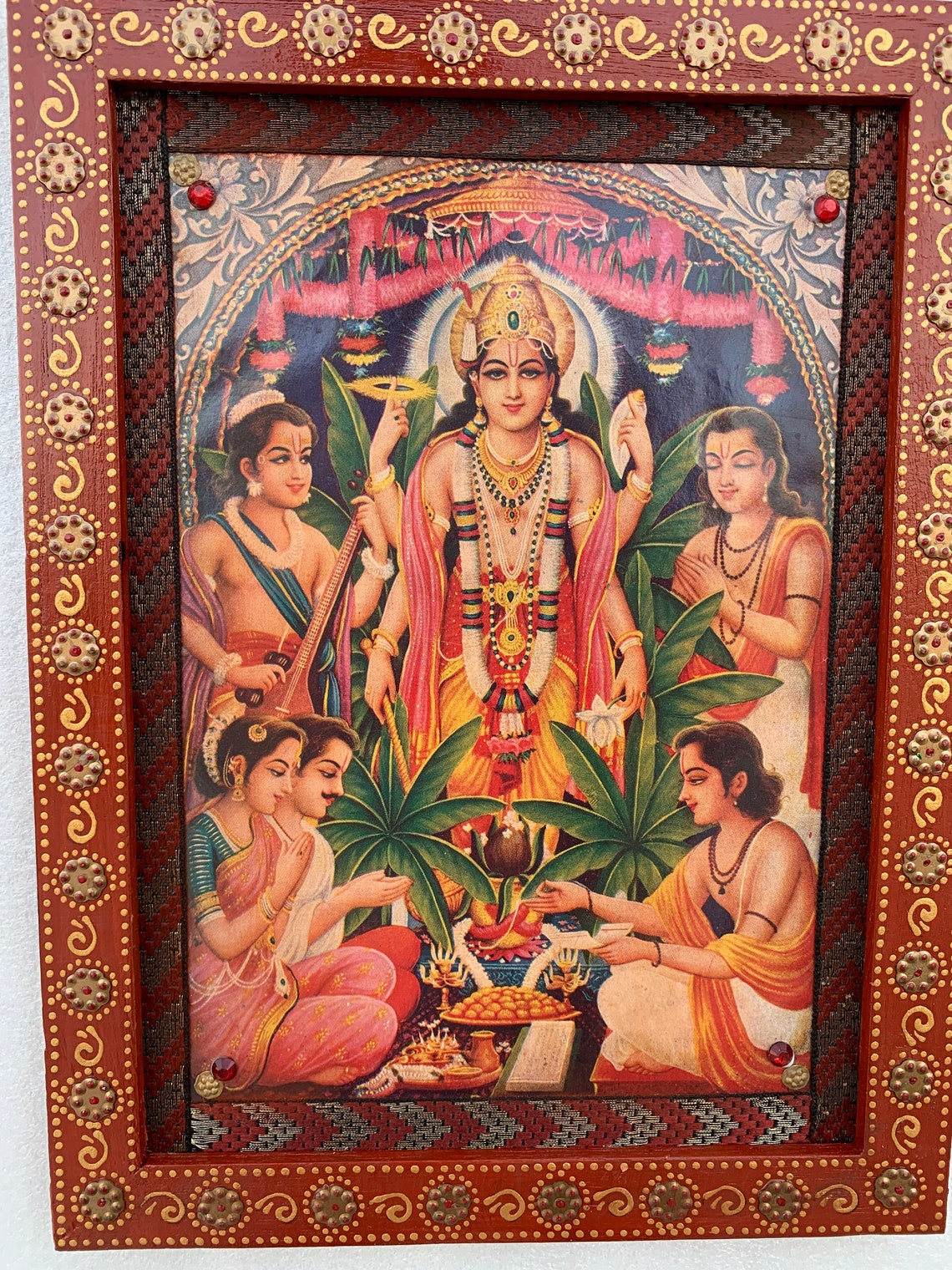 Vintage Lord Vishnu Photo A Frame of Satyanarayn God Pooja - Etsy