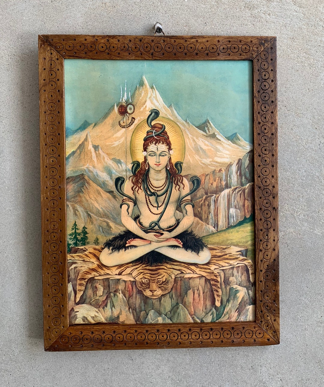 Buy Vintage Picture Frame, God Shiva Photo Frame, Indian God Wooden ...