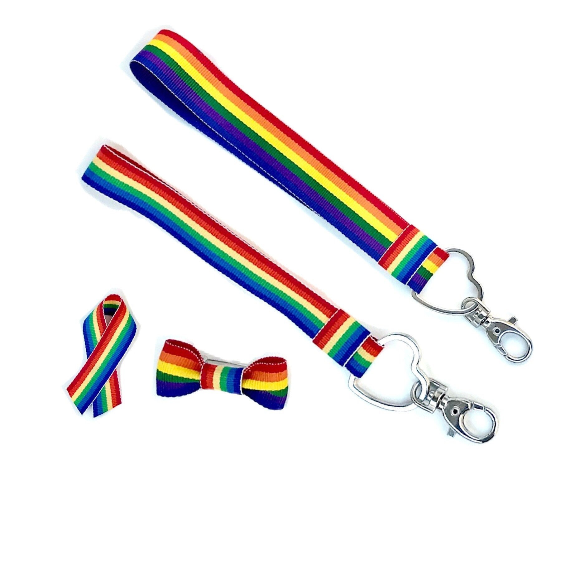 PRIDE Rainbow Flag Lanyards & Pins - Etsy UK