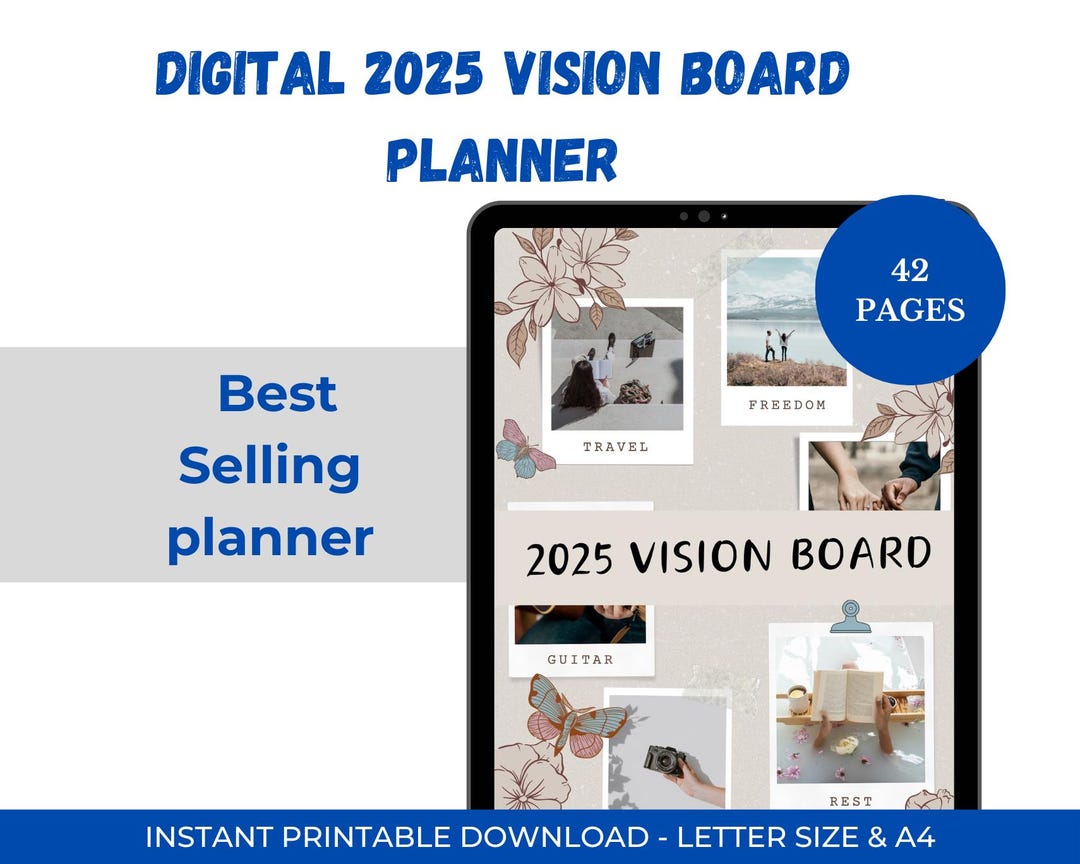 Digital 2025 Vision Board Planner, Goal Setting (42 Pages) - Etsy