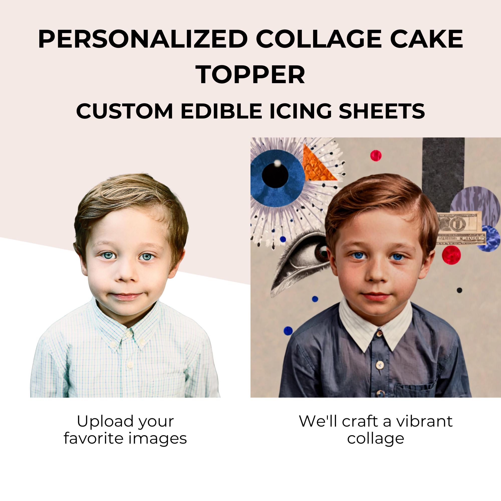 Personalized Collage Cake Topper Custom Edible Icing Sheets Frosting ...