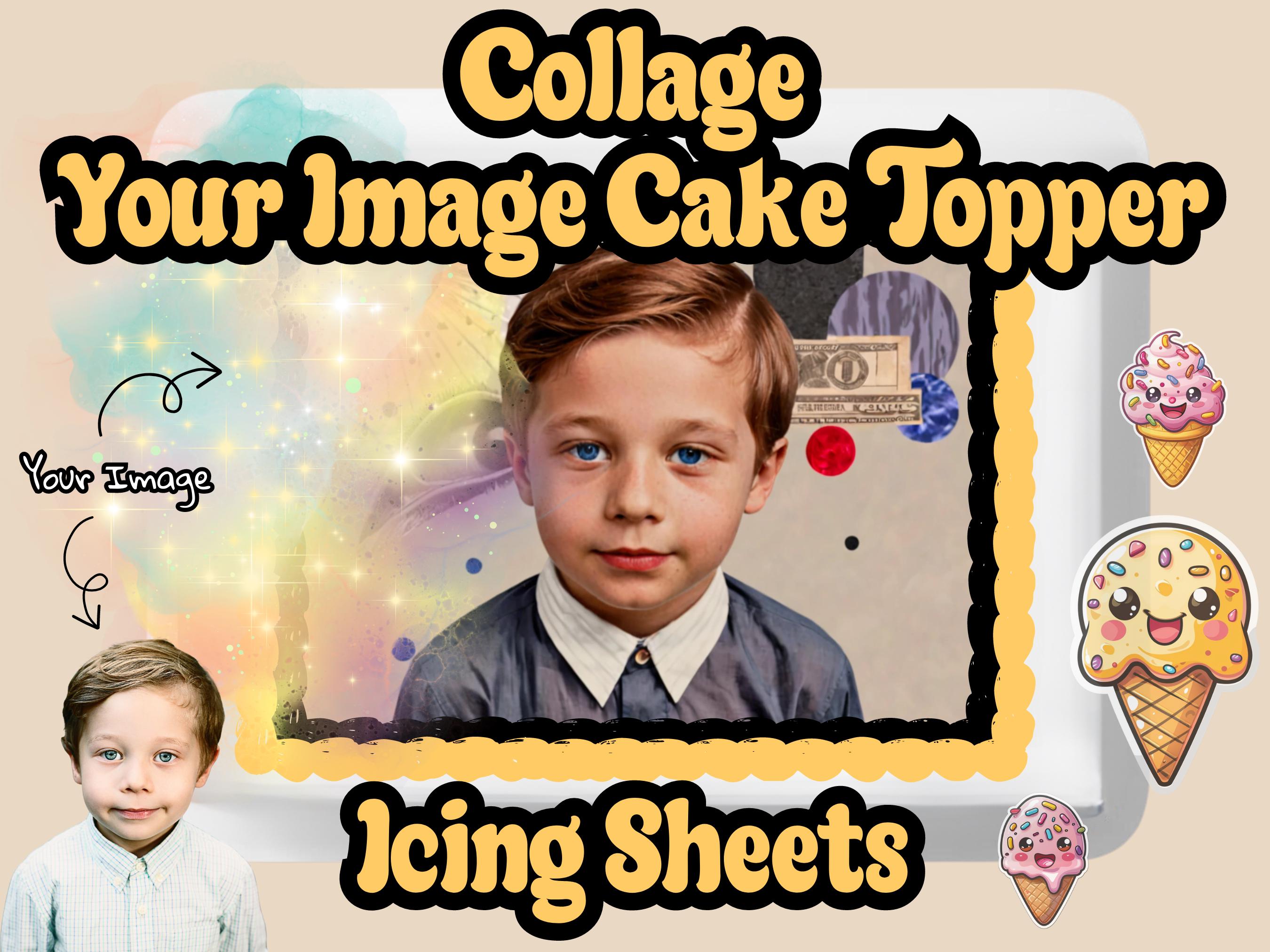 Personalized Collage Cake Topper Custom Edible Icing Sheets Frosting ...