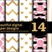 Gold Black Floral Digital Papers, High-quality Digital Paper Designs ...